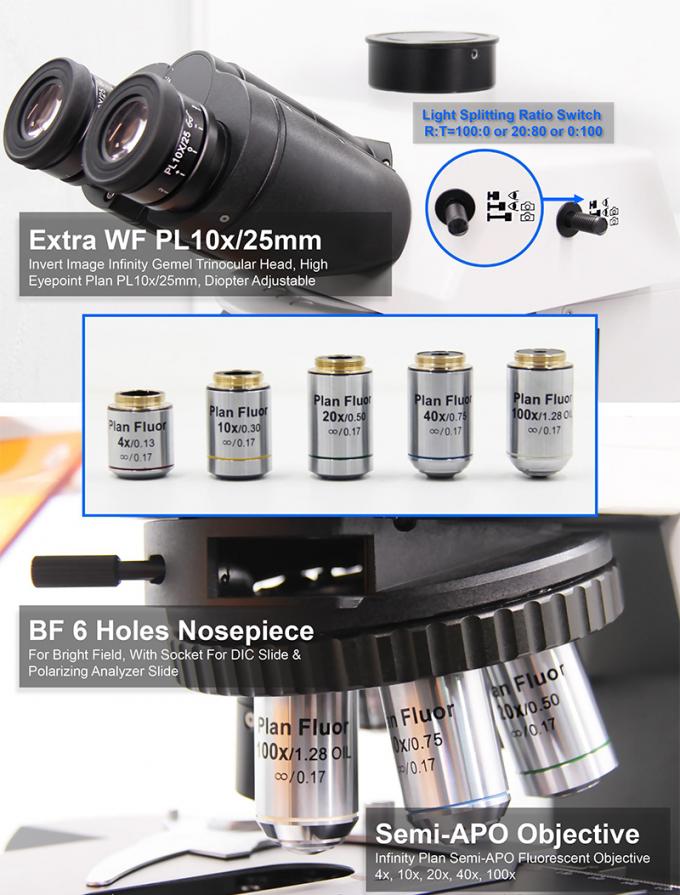 FB biologique 2d Xyz de microscope optique du composé M12.5850 a motorisé